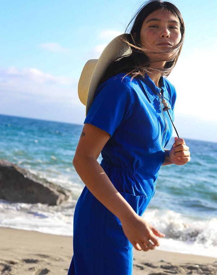 Utility Suit in Cobalt