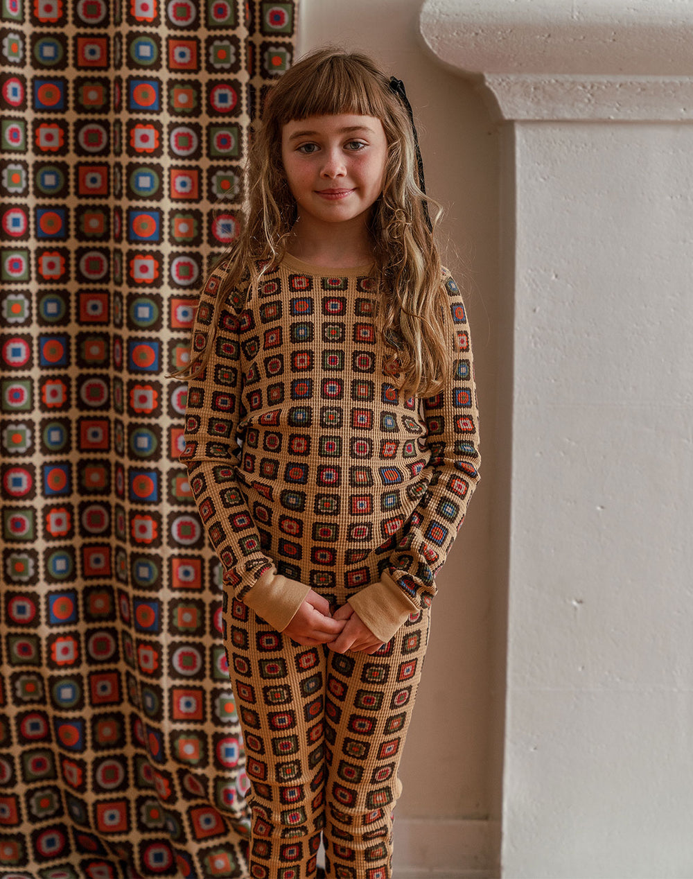 Noble Kids Waffle Set in Granny Print