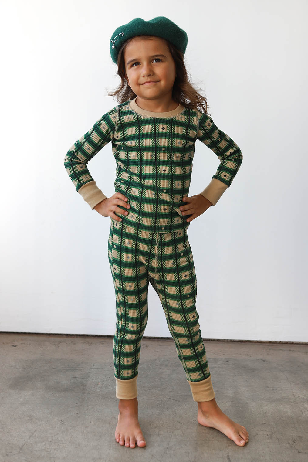 Noble Kids Waffle Set in Plaid Print